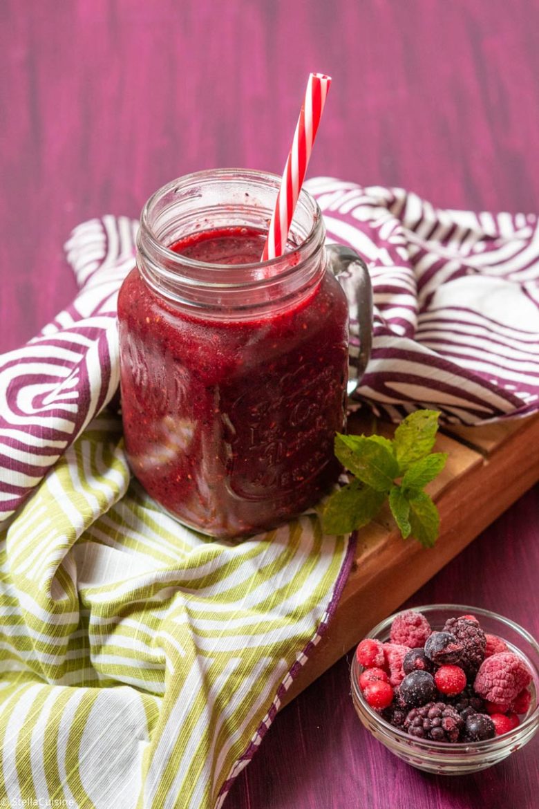 Recette de Smoothie aux fruits rouges surgelés bio, pomme, fleur d ...