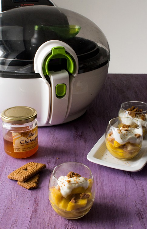 Recette de Verrines de poires et mangues caramélisées à la Seb Actifry ...